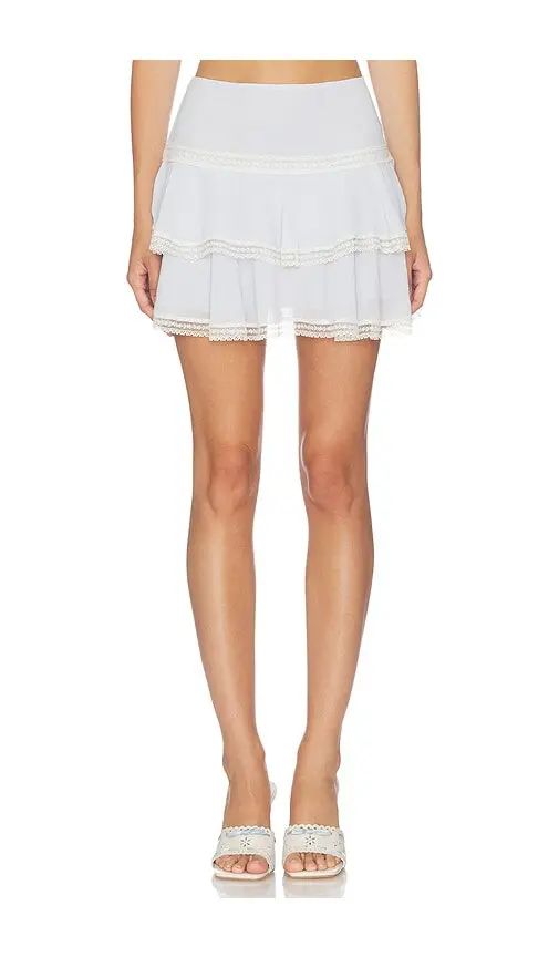 Tularosa Solia Mini Skirt In Baby Blue