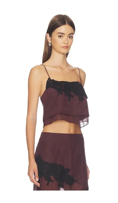 SIR. Noria Cropped Cami Top In Wine