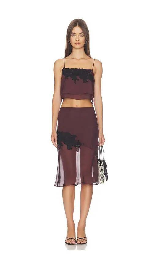 SIR. Noria Cropped Cami Top In Wine