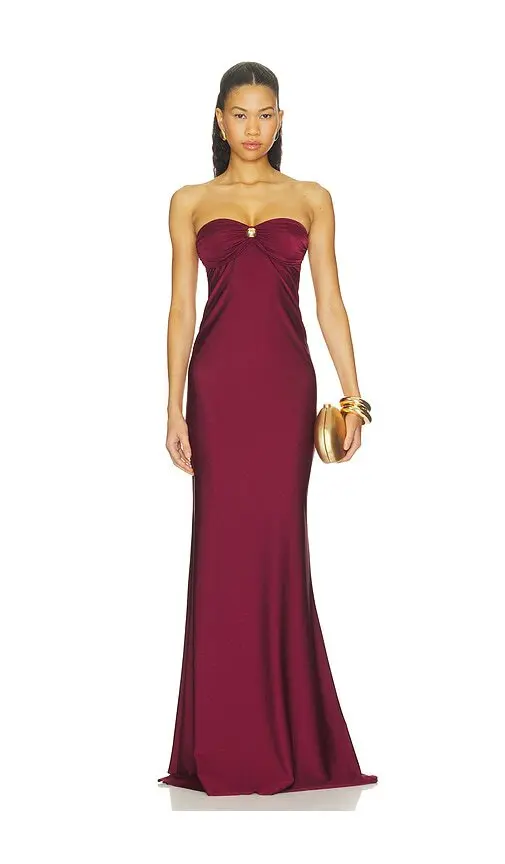 SHANI SHEMER Bella Dress With Scarf In Wine