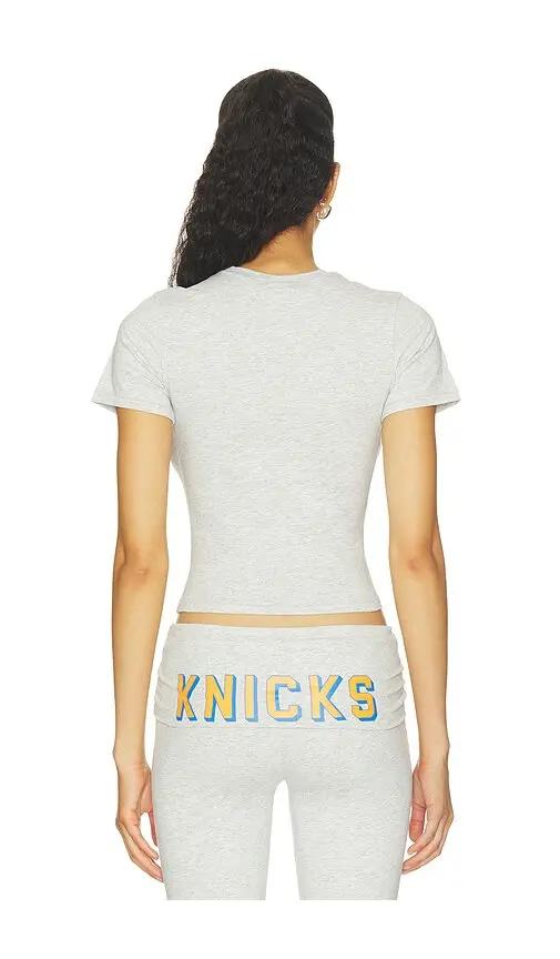 HYPE AND VICE Knicks Cotton Jersey T-shirt In Grey