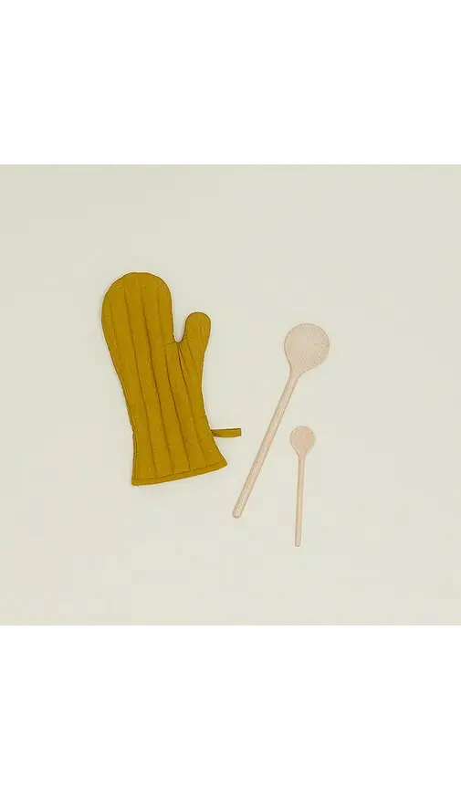 HAWKINS NEW YORK Simple Linen Oven Mitt In Yellow