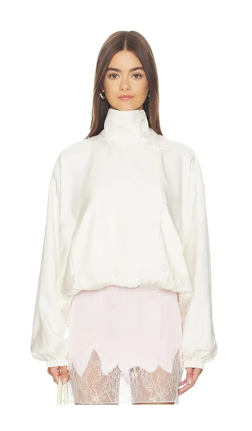 RÓHE Silk Blouson Anorak Jacket - Cream