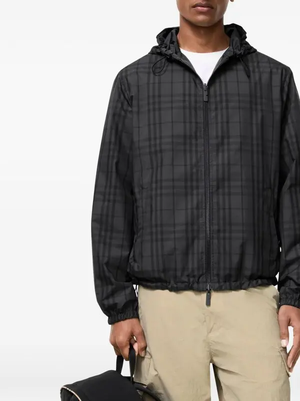 Burberry Check Blouson Jacket With Hood