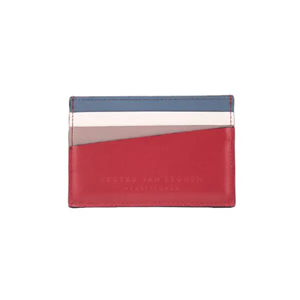 HESTER VAN EEGHEN Blue / Red Cardholder Diagonal Double Burghundy - Blue/red