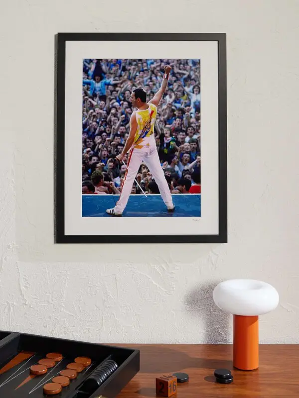 SONIC EDITIONS Framed 1986 Freddie Mercury At Slane Castle Print, 40"x 50