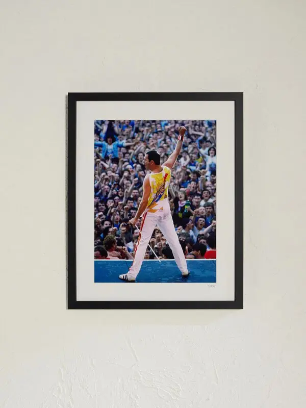 SONIC EDITIONS Framed 1986 Freddie Mercury At Slane Castle Print, 40"x 50&quot - Multi