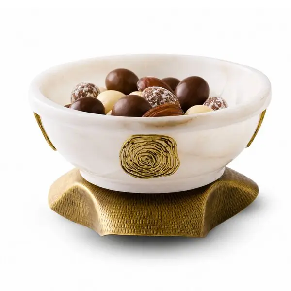 MARLETH Marble Bowl Brass Base