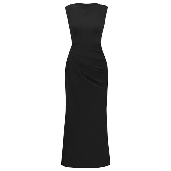 ALINA CERNATESCU High Neckline Tencel Dress