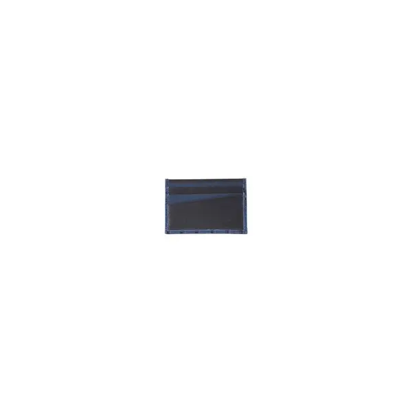 HESTER VAN EEGHEN Blue / Black Cardholder Diagonal Croco, Blue - Blue/black