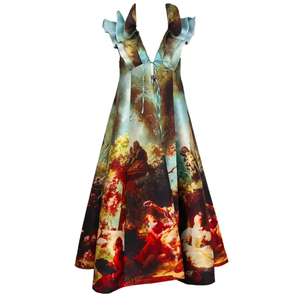 MAXJENNY Garden Royal Vest Dress - Green