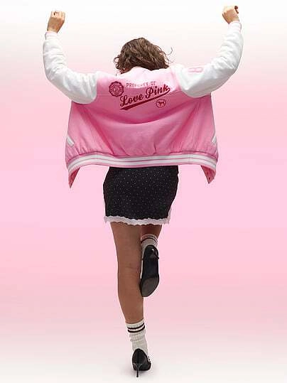Pink Varsity Bomber Jacket - Pink