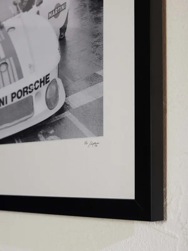 SONIC EDITIONS Framed 1977 Martini Porsche Print, 50" X 40