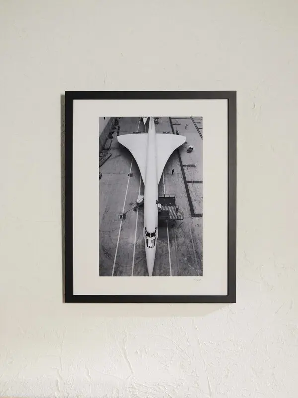 SONIC EDITIONS Framed 1977 Corcorde '77 Print, 40" X 50 - White