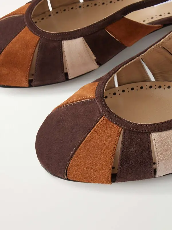 Manolo Blahnik Suede Flats With Buckle-fastening Ankle Strap