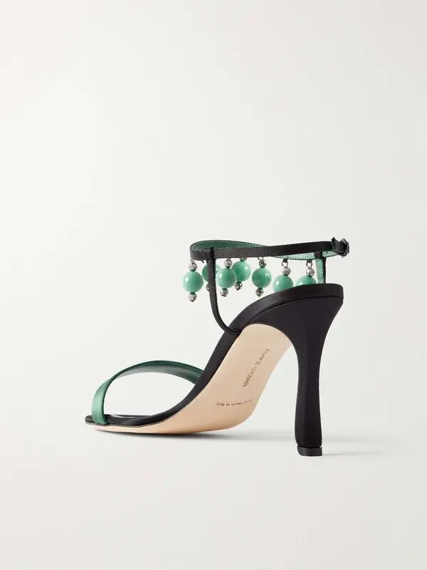 Manolo Blahnik Kasasan 90 Embellished Satin Sandals