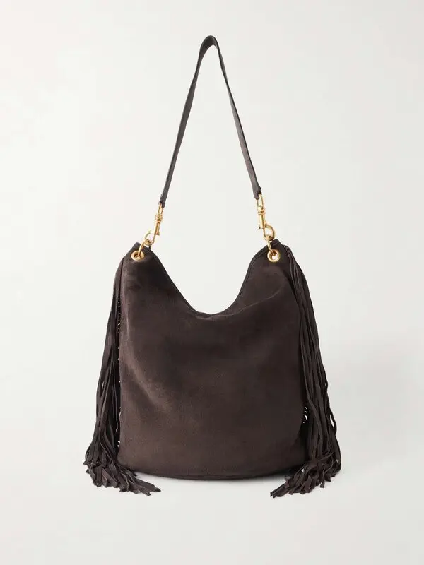 NILI LOTAN Asher Fringed Suede Shoulder Bag