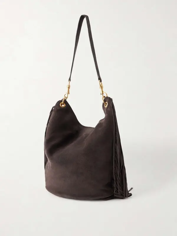 NILI LOTAN Asher Fringed Suede Shoulder Bag