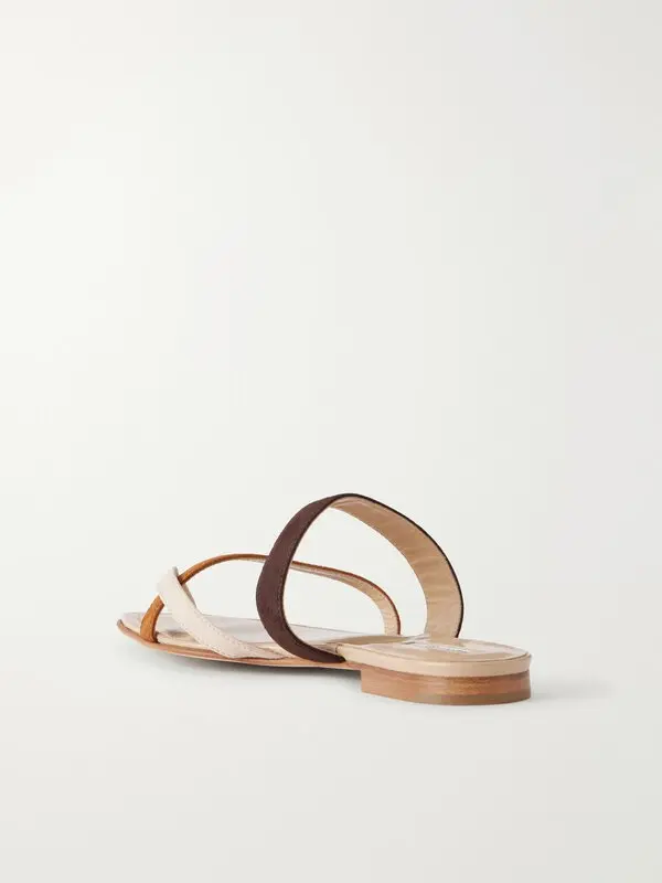 Manolo Blahnik Susatri Suede Sandals - Brown