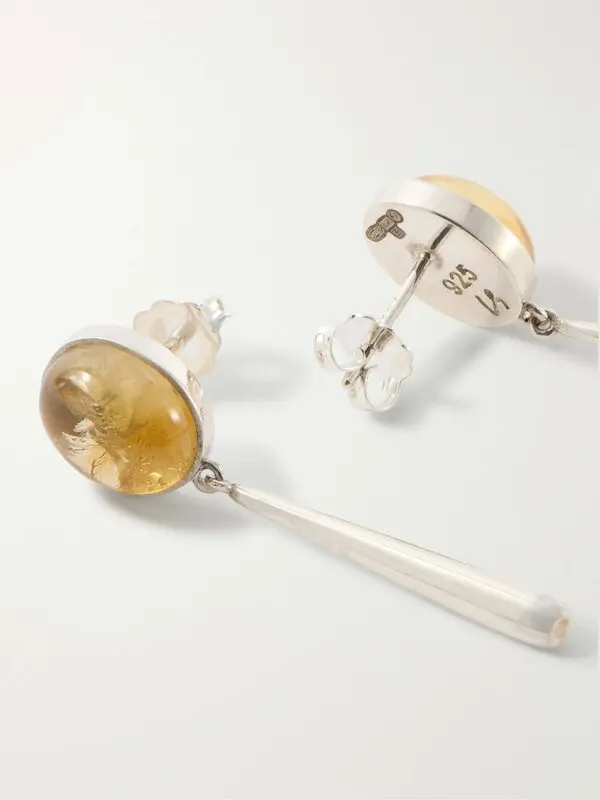 LOREN STEWART Cousteau Sterling Silver And Citrine Earrings