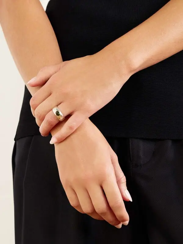LOREN STEWART Gentry Sterling Silver, Tourmaline And Diamond Ring