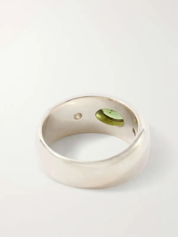 LOREN STEWART Gentry Sterling Silver, Tourmaline And Diamond Ring