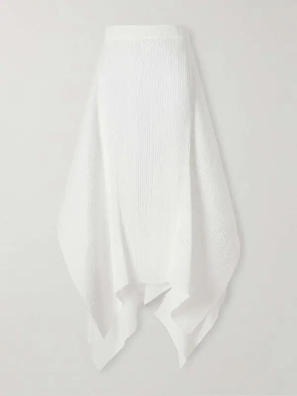 JW Anderson Asymmetric Plissè-crepe Midi Skirt