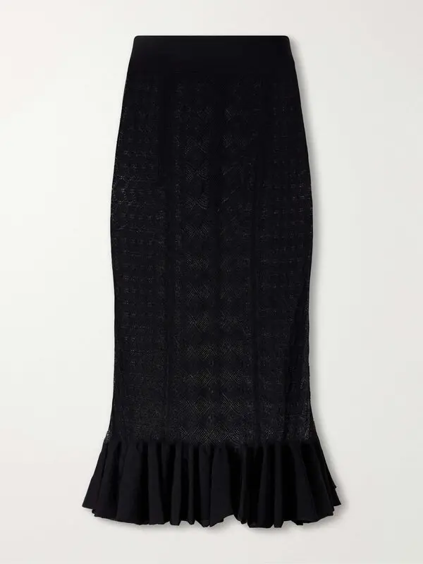 Dolce & Gabbana Ruffled Lace Midi Skirt
