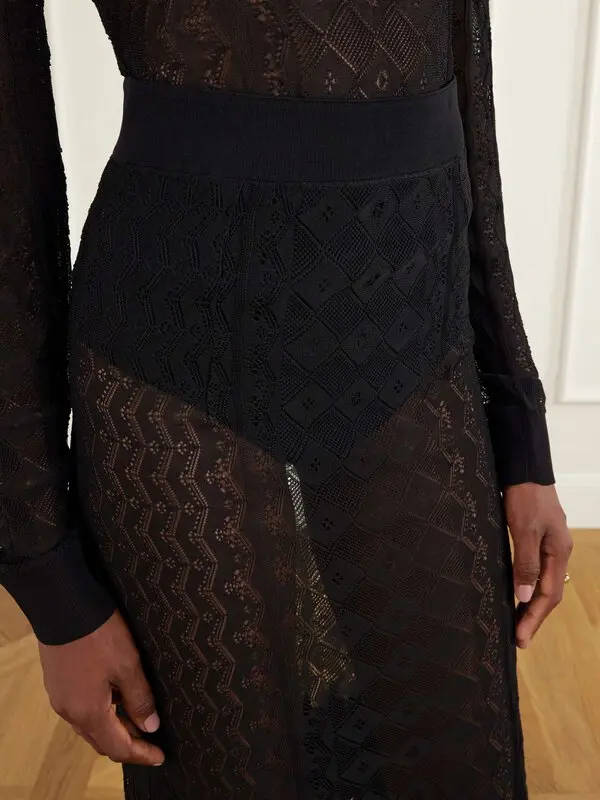 Dolce & Gabbana Ruffled Lace Midi Skirt