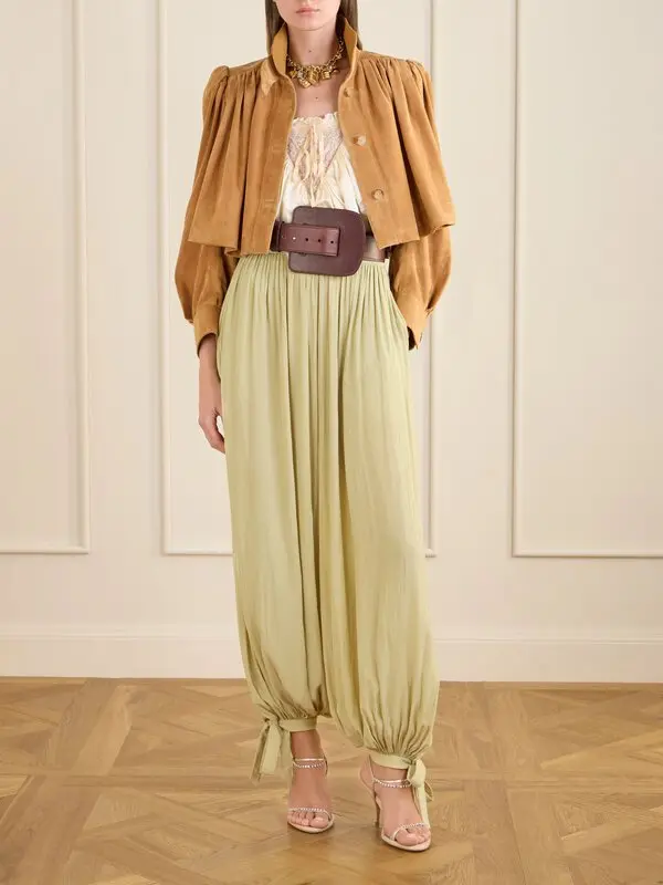 Chloé Cropped Suede Jacket - Brown