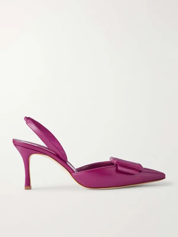 Manolo Blahnik Maysli 70 Buckle-detailed Slingback Pumps