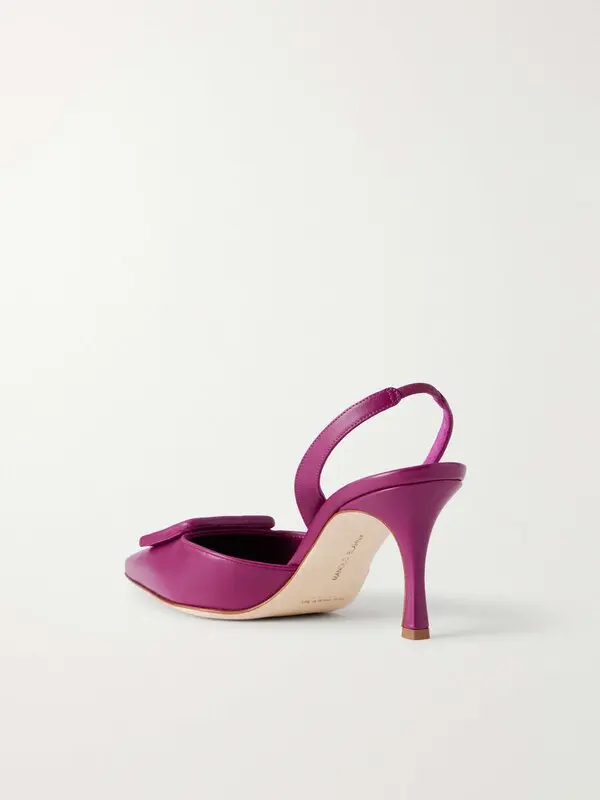 Manolo Blahnik Maysli 70 Buckle-detailed Slingback Pumps