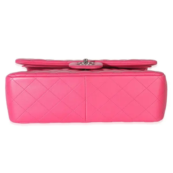 Chanel Quilted Lambskin Jumbo Double Flap Shoulder Bag - Pink