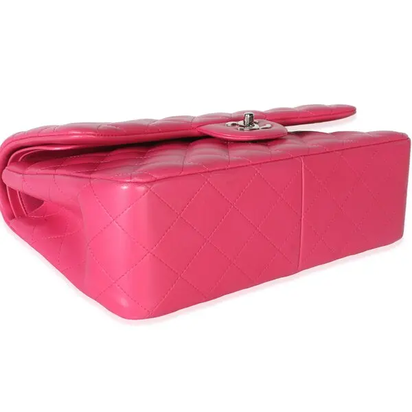 Chanel Quilted Lambskin Jumbo Double Flap Shoulder Bag - Pink