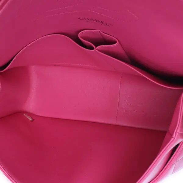 Chanel Quilted Lambskin Jumbo Double Flap Shoulder Bag - Pink