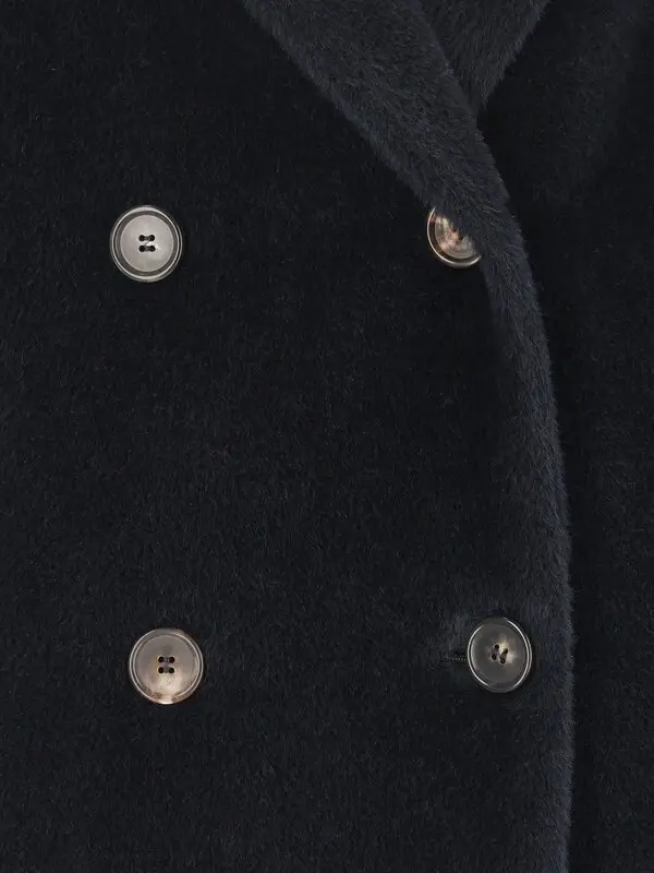 Max Mara Double Breasted Collared Coat - Midnight Blue