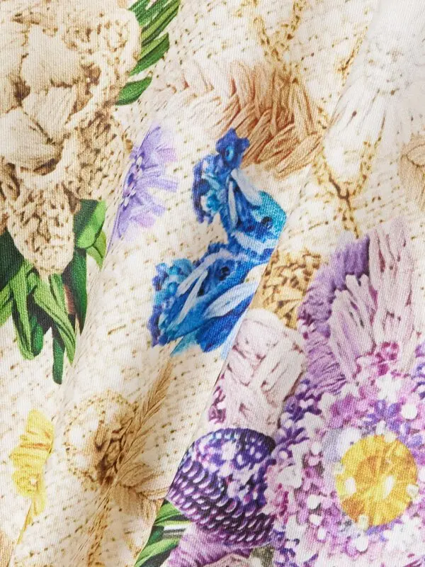 MARY KATRANTZOU Floral-print Twill Mini Shirt Dress