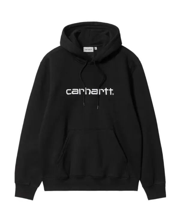 Carhartt Work In Progress Script Logo Kangaroo Hoodie - Black