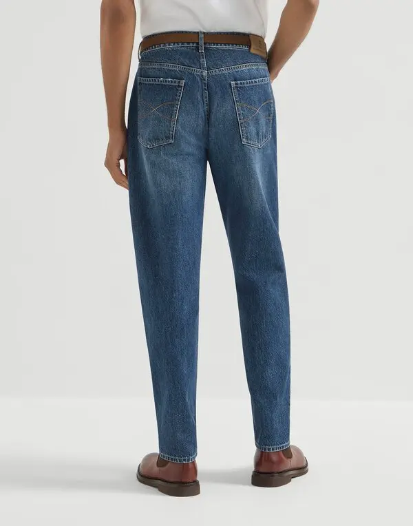 Brunello Cucinelli Distressed Logo Embroidery Jeans