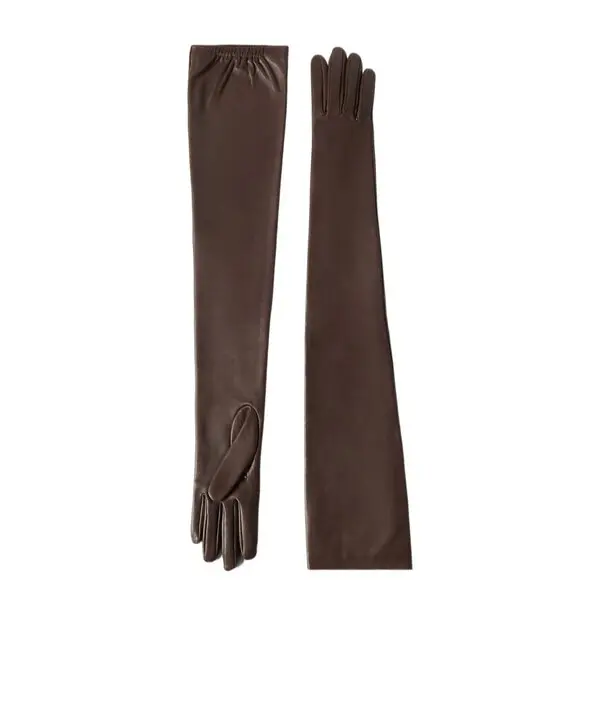 Brunello Cucinelli Nappa Leather Long Gloves - Rust-brown