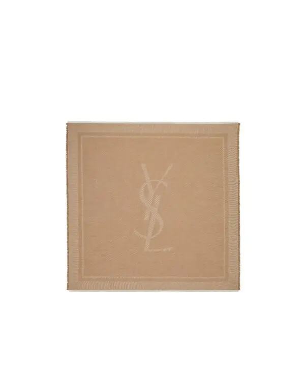 Saint Laurent Square Scarf - Light Brown