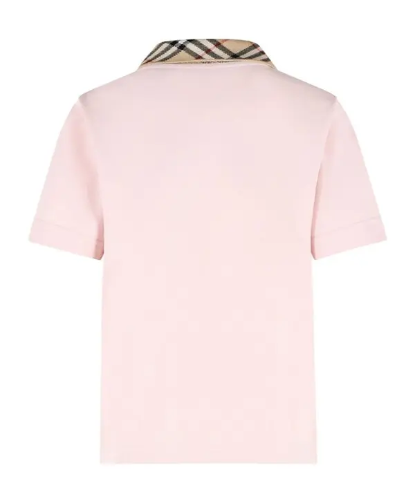 Burberry Embroidered Checked Collar Polo Shirt