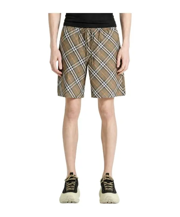 Burberry Chcked Drawstring Swim Shorts