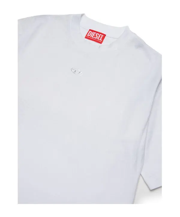 DIESEL® Cotton T-shirt With Tonal Oval D Embroidery