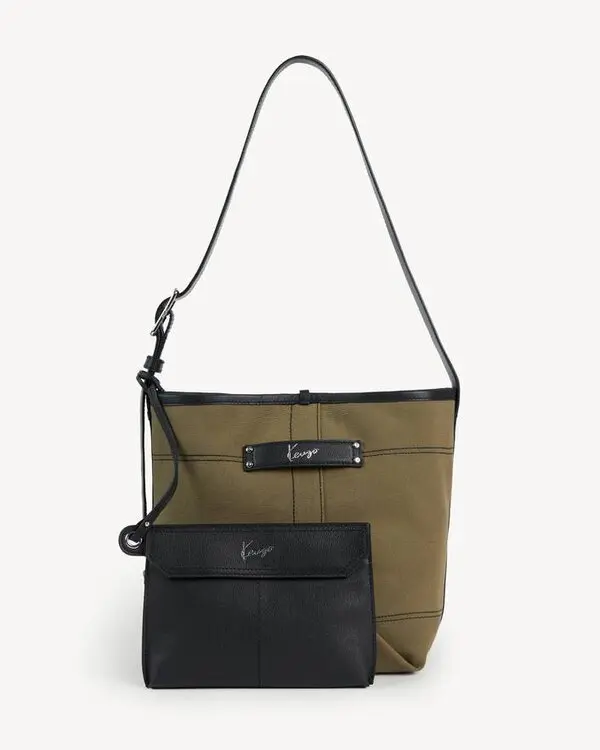 Kenzo Utility' Reversible Bucket Bag In Canvas And Leather