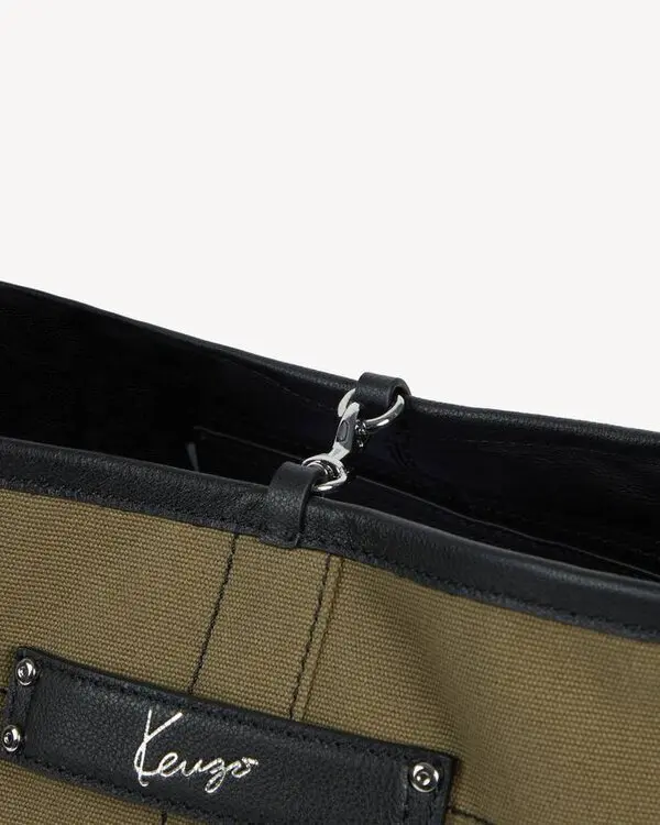 Kenzo Utility' Reversible Bucket Bag In Canvas And Leather