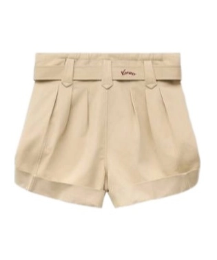Kenzo Belted Pleated Shorts - Light Brown