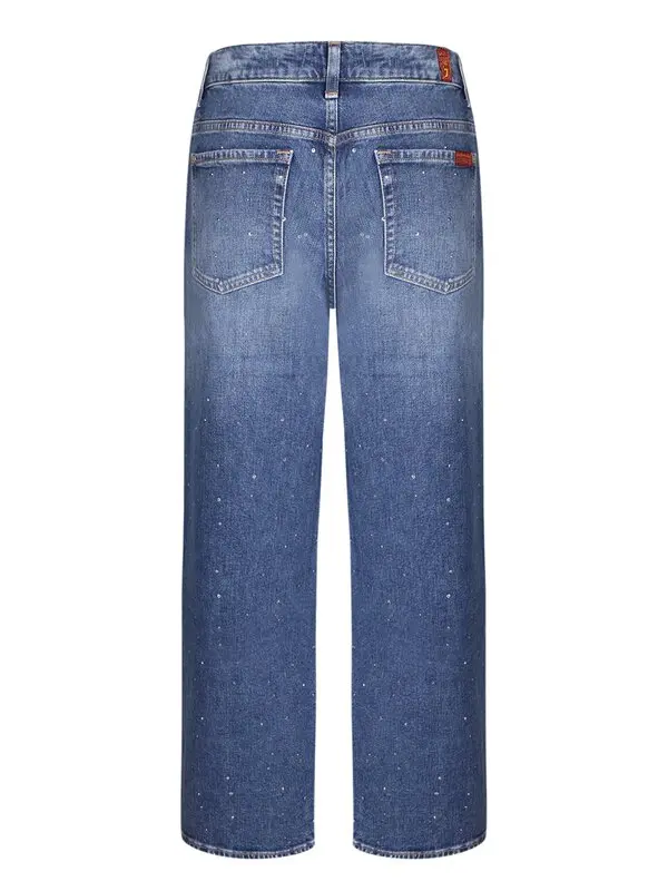 7 For All Mankind High-waist Embellished Wide-leg Jeans