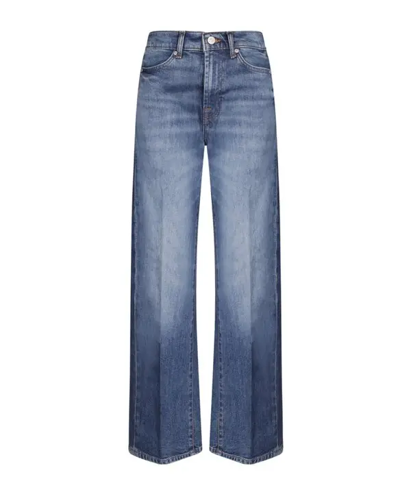 7 For All Mankind Logo Patch Wide Leg Jeans