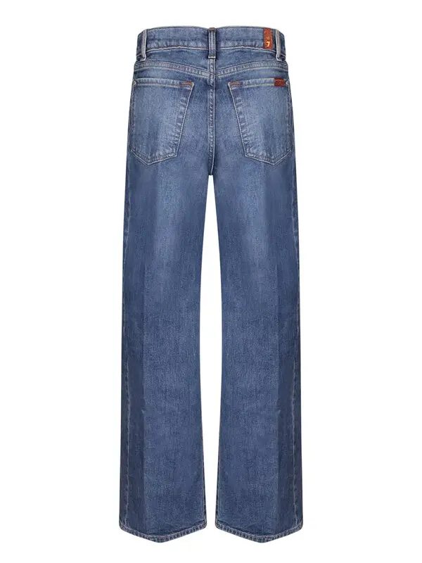 7 For All Mankind Logo Patch Wide Leg Jeans